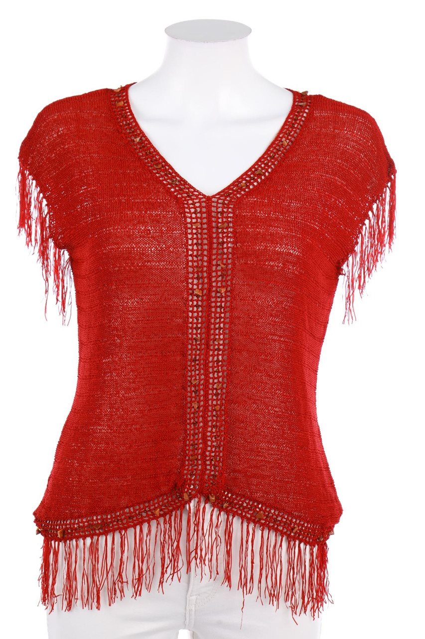 Ohne Label - Boho-Strick-Top mit Fransen - S secondhand kaufen: nur be