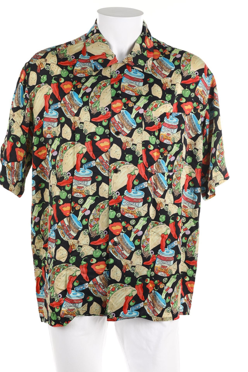 Nicole Miller - Kurzarm-Hemd aus Seide mit Print - L secondhand kaufen