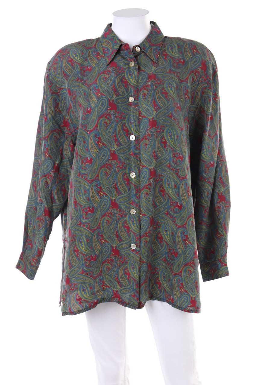 PIER ANGELINI - Seiden-Bluse mit Paisley-Print - D 44 secondhand kaufe